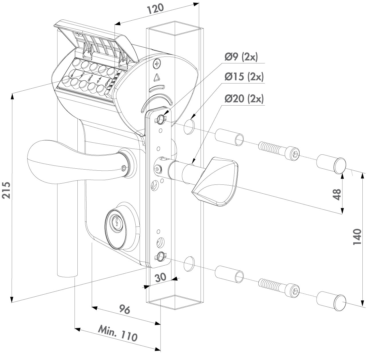Locinox Leonardo Mechanical Code Lock For Sliding Gates | First Fence Ltd